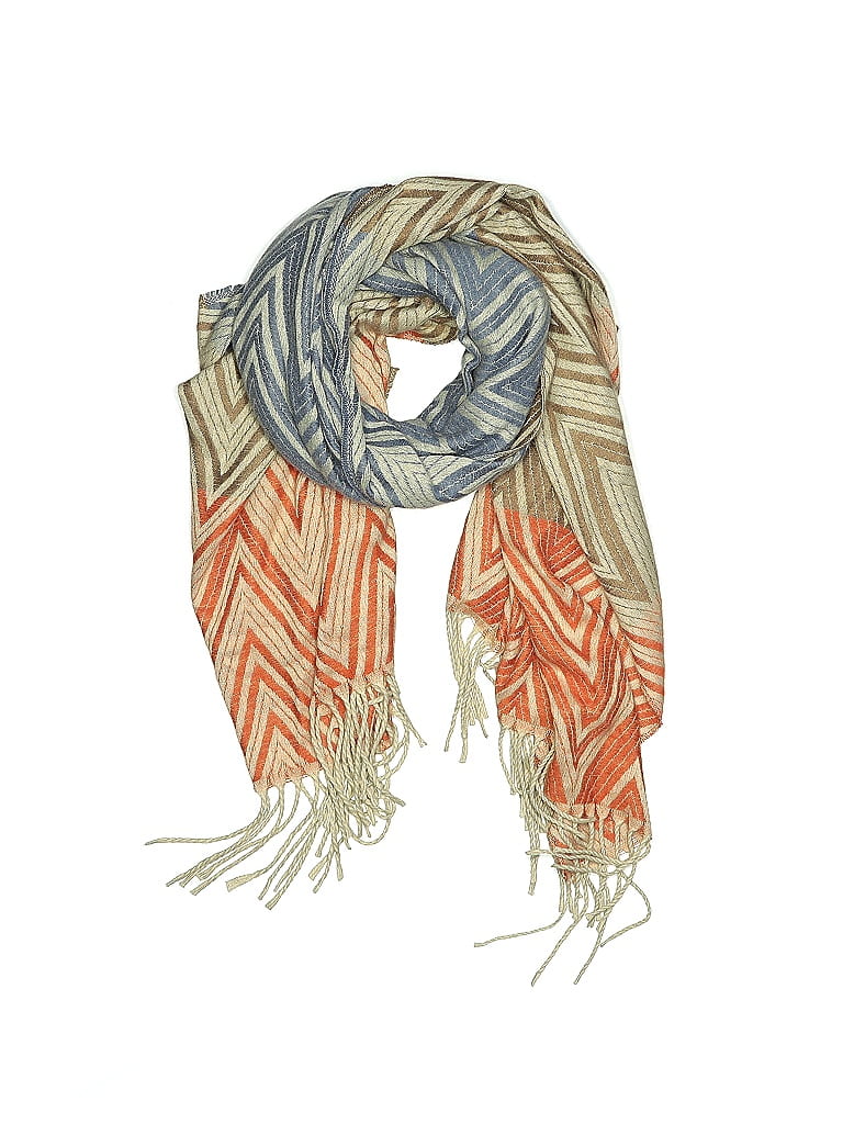 Top It Off 100% Polyester Tan Blue Scarf One size - 68% off | ThredUp