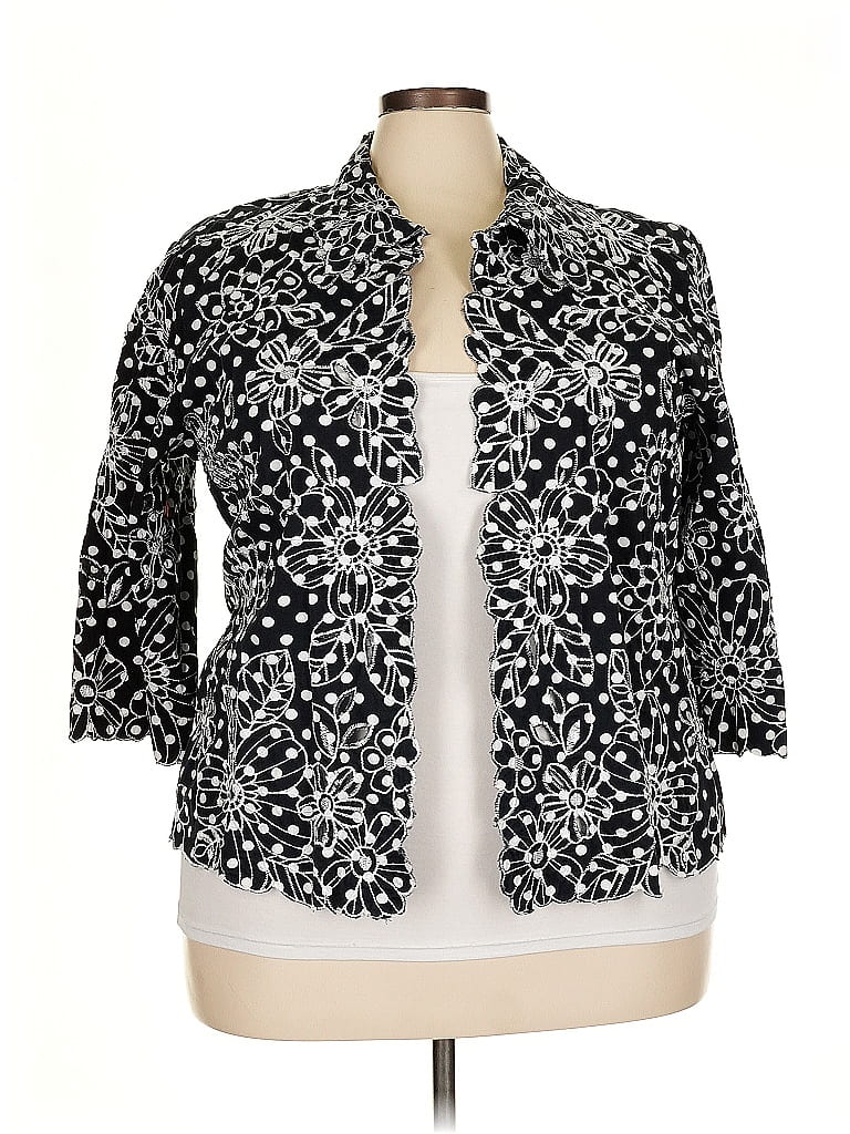 Trenz by Theresa Renz 100% Cotton Print Silver Jacket Size 3X - 42% off | ThredUp