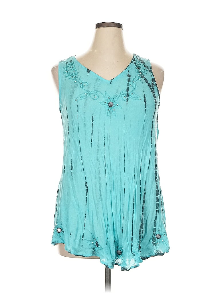 Raya Sun Teal Sleeveless Blouse Size XL - 37% off | ThredUp