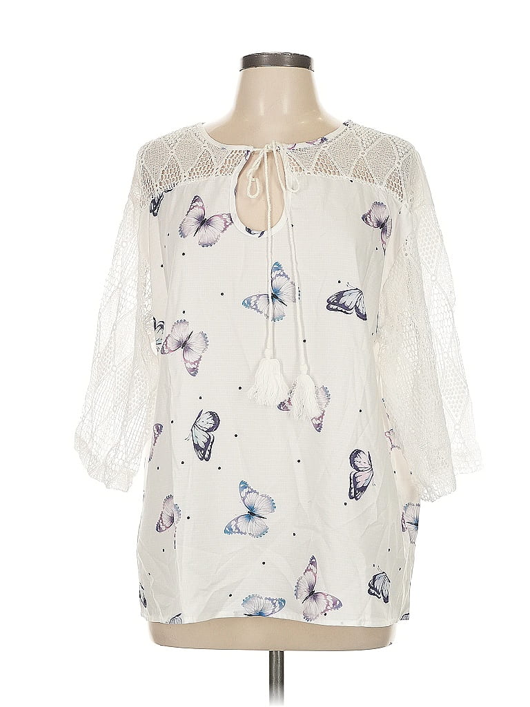 Misslook Ivory 3/4 Sleeve Blouse Size L - 62% off | ThredUp