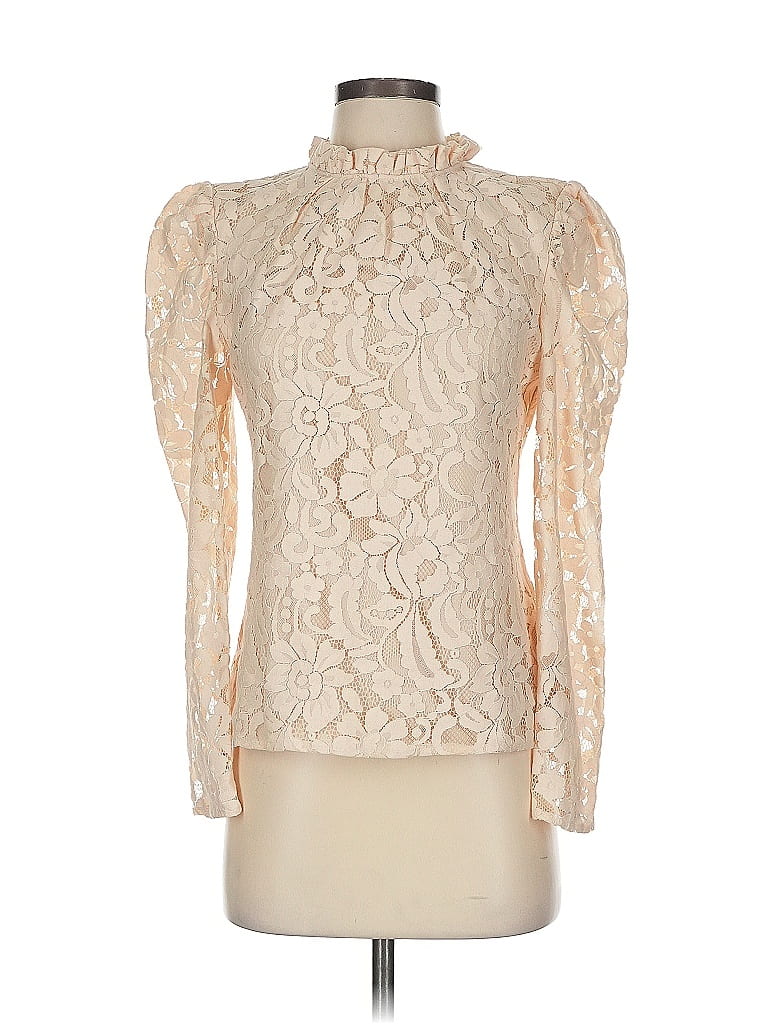 Rachel Parcell Ivory Tan Long Sleeve Blouse Size S - 71% off | ThredUp