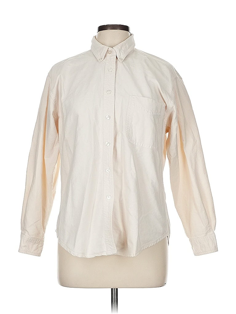 Lee 100% Cotton Ivory Long Sleeve Button-Down Shirt Size M - 55% off | ThredUp