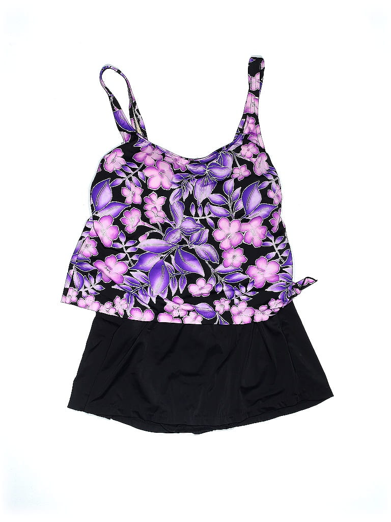 Maxine of Hollywood Floral Purple One Piece Swimsuit Size 16 - 61% off ...