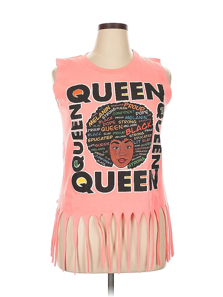 ON FIRE 100% Cotton Pink Sleeveless T-Shirt Size 1X - 40% off | ThredUp