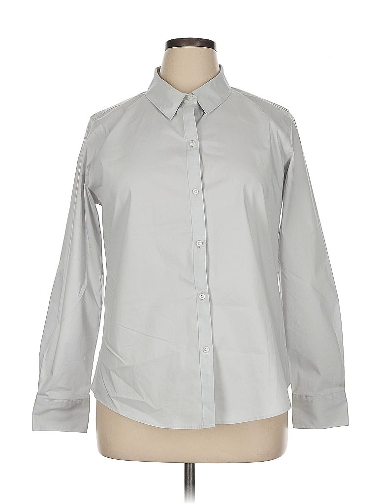 Liz Claiborne Career Metallic Silver Long Sleeve Button-Down Shirt Size XL - 44% off | ThredUp