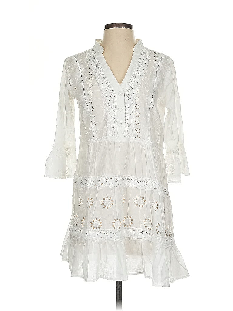 Me 2 Magic 100% Cotton White Casual Dress Size S - 61% off | ThredUp