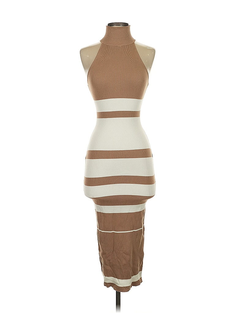 Hera Collection Stripes Tan Cocktail Dress Size S - 43% off | ThredUp