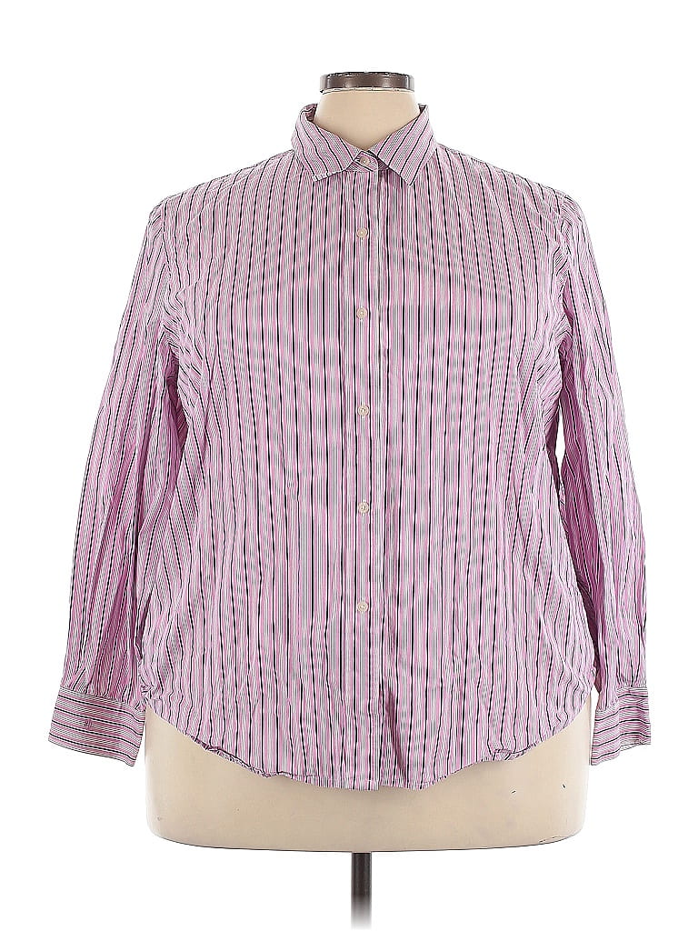 Lauren by Ralph Lauren 100% Cotton Stripes Pink Long Sleeve Button-Down Shirt Size 2X - 64% off ...