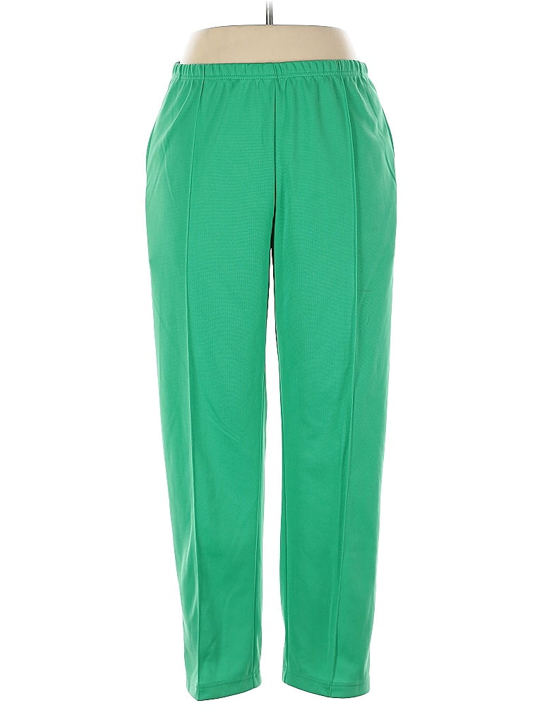 Sara Morgan for Haband 100% Polyester Solid Green Casual Pants Size 14 ...
