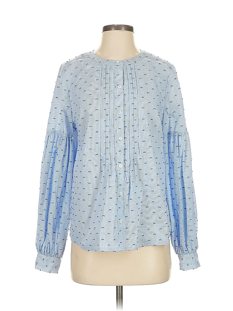 CeCe 100% Cotton Blue Long Sleeve Blouse Size S - 77% off | ThredUp