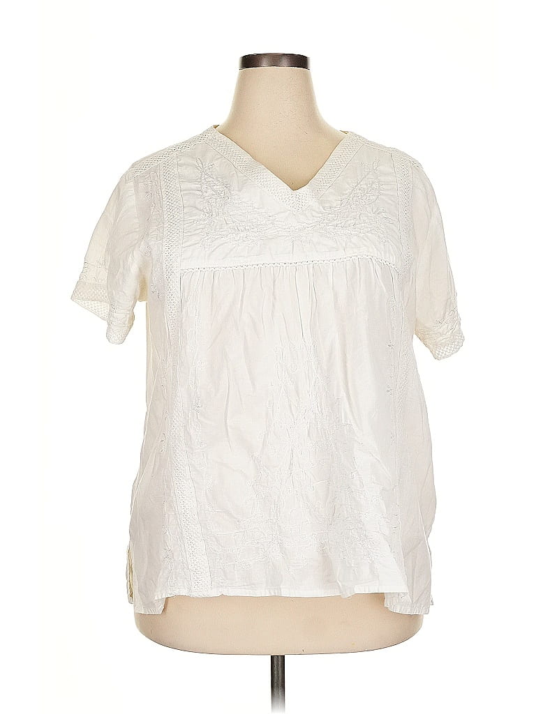 Chic Connection 100% Cotton Ivory Short Sleeve Blouse Size 3X - 31% off ...