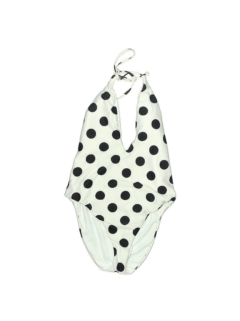Bar III Polka Dots Ivory One Piece Swimsuit Size XL - 47% off | ThredUp