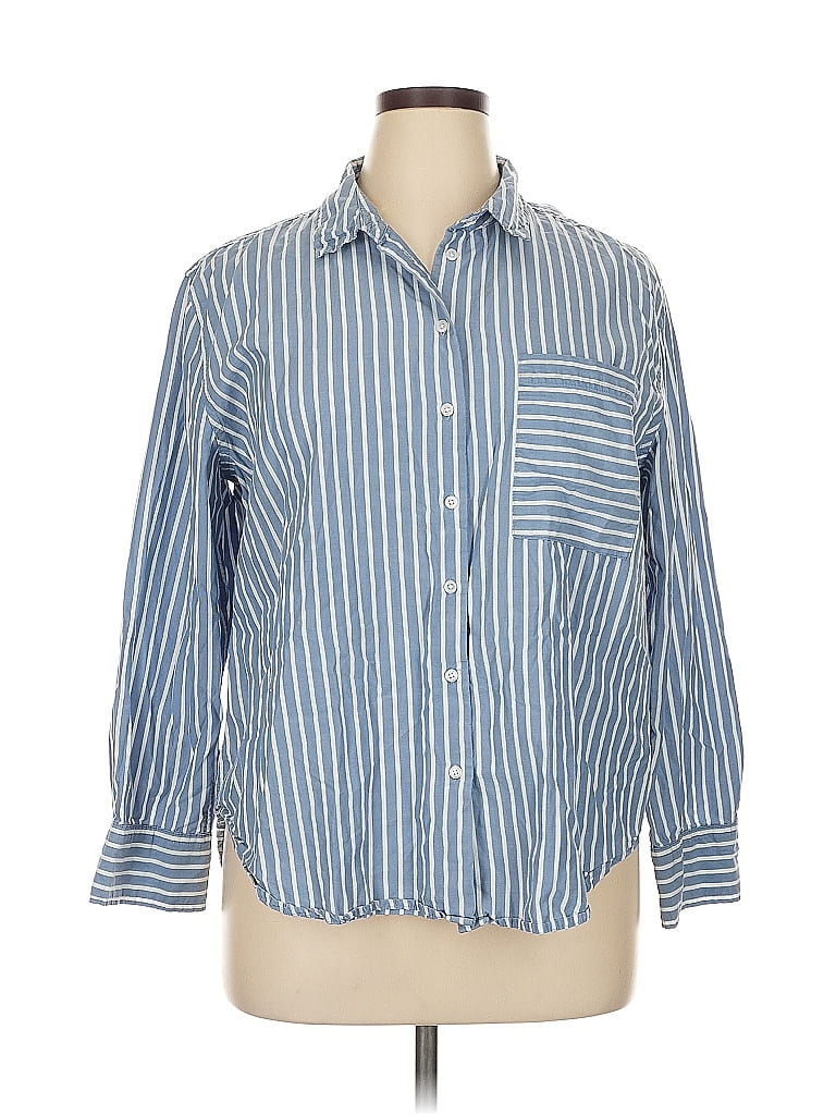 Lola River Stripes Blue Long Sleeve Button-Down Shirt Size XL - 52% off | ThredUp