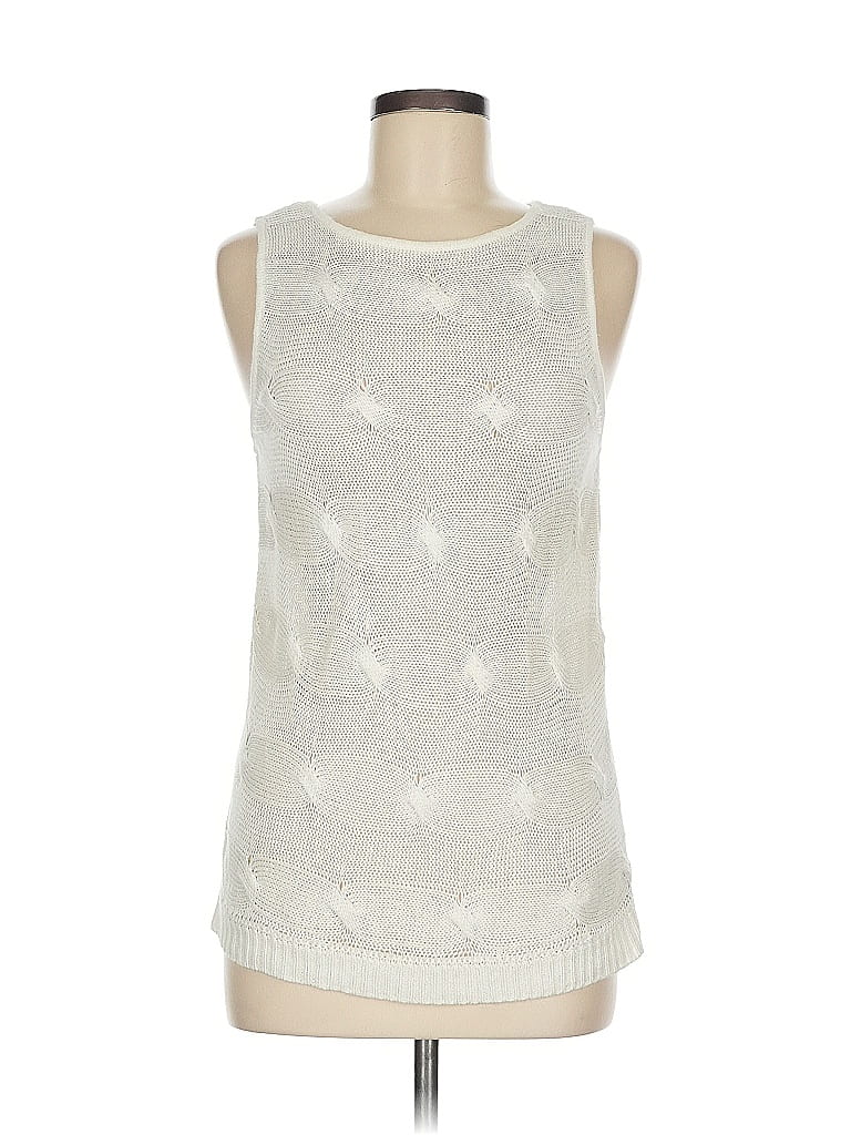 Talbots 100% Linen Ivory Sweater Vest Size M (petite) - 71% off | ThredUp