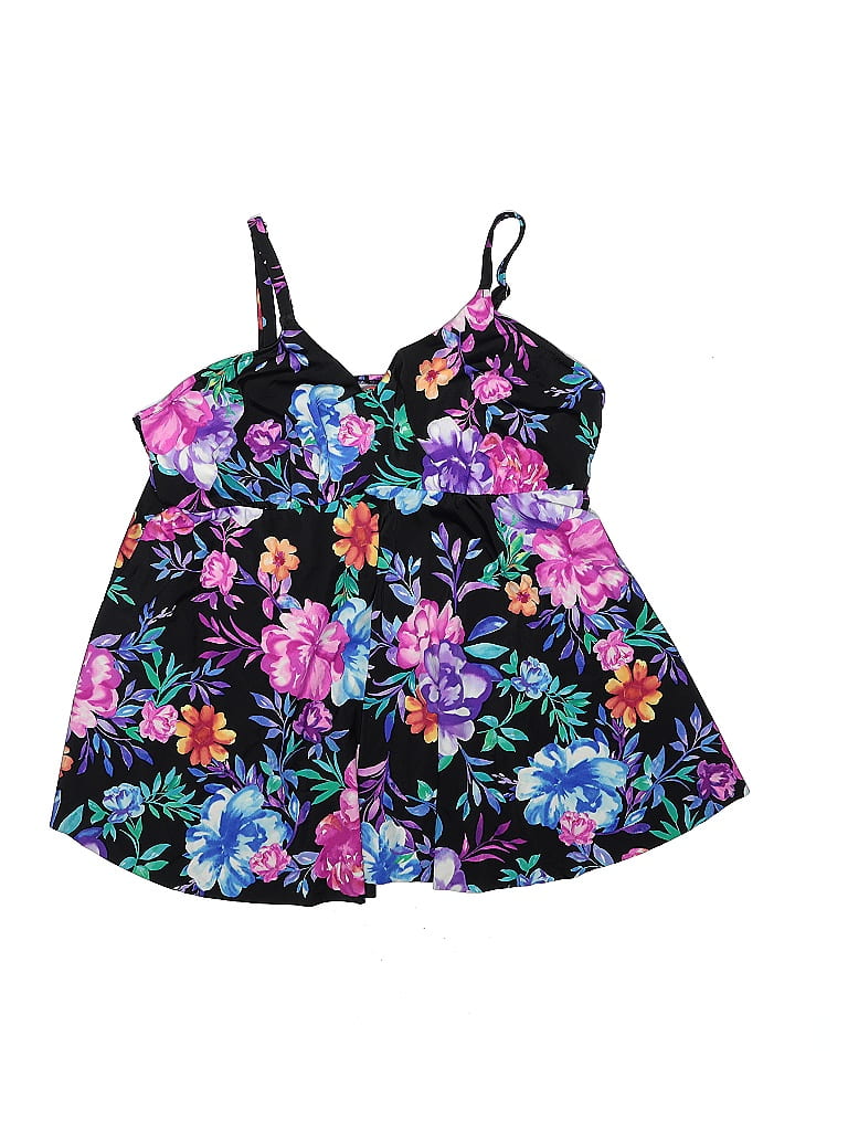 Upstream Floral Black Swimsuit Top Size 20 - 59% off | ThredUp