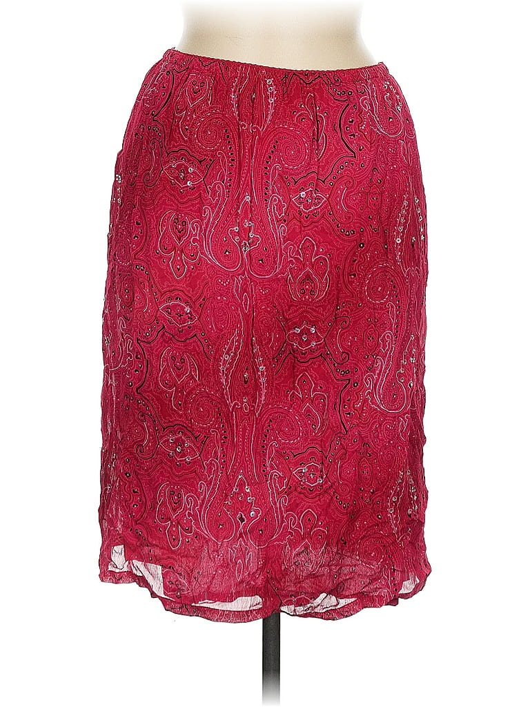 Notations 100% Rayon Paisley Burgundy Formal Skirt Size M - 44% off ...