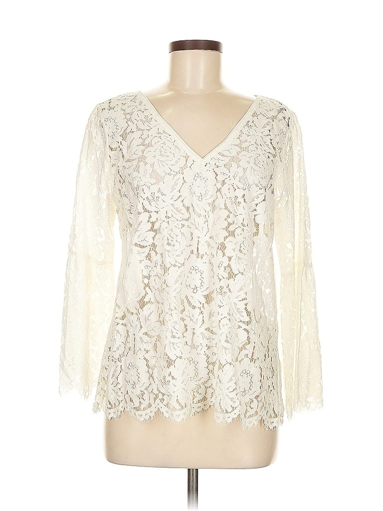 White House Black Market Ivory 3/4 Sleeve Blouse Size M - 66% off | ThredUp