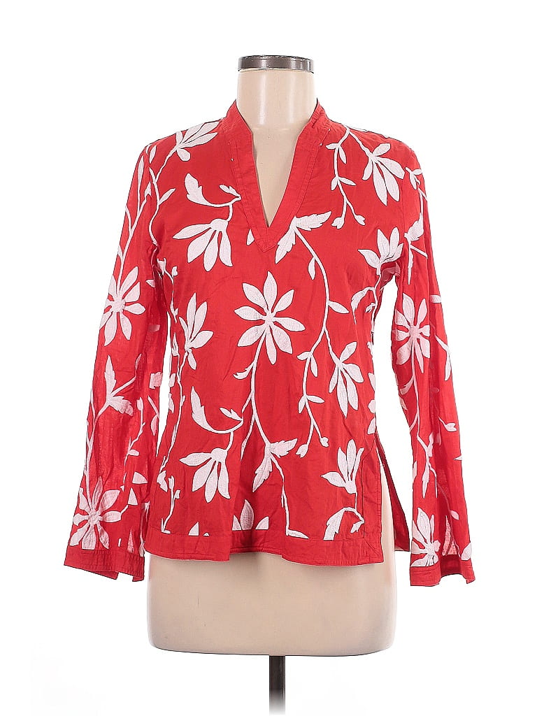 Talbots Red Long Sleeve Blouse Size 6 - 73% off | ThredUp