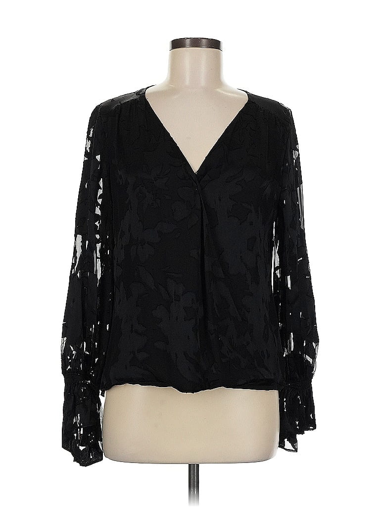 White House Black Market Black Long Sleeve Blouse Size 8 - 69% off ...