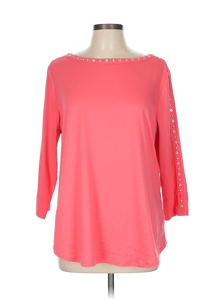 Ruby Rd. Pink 3/4 Sleeve Top Size L - 60% off | ThredUp