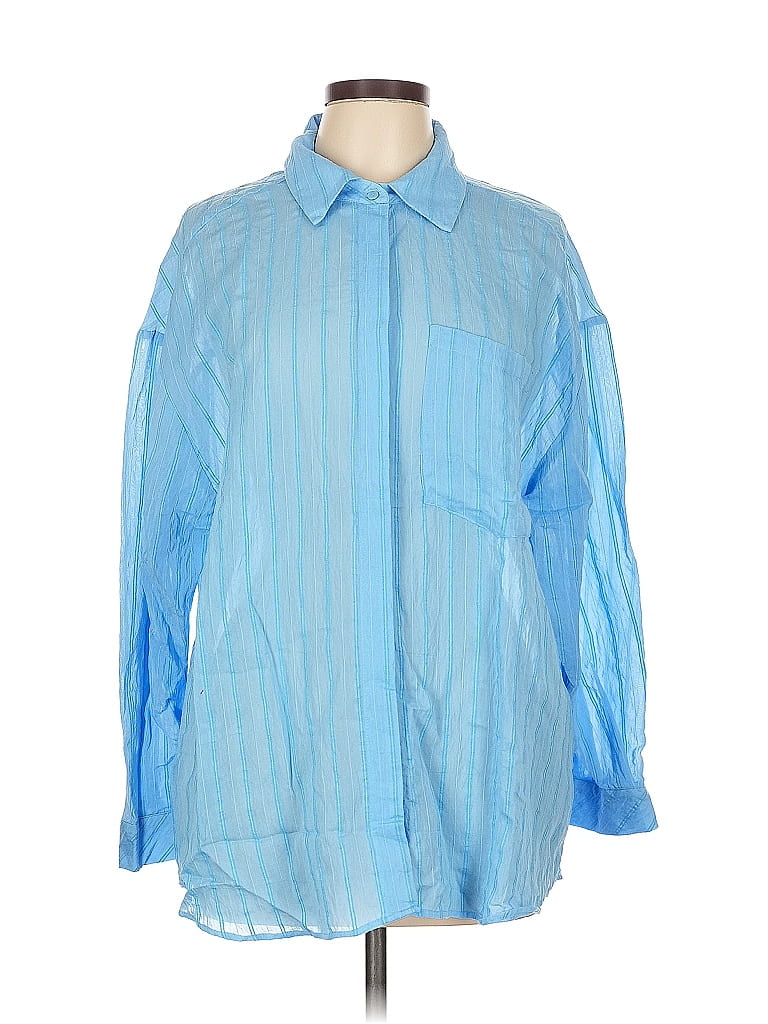 Zara Blue Long Sleeve Button-Down Shirt Size L - 50% off | ThredUp