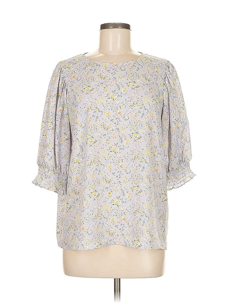 Pleione 100% Polyester Gray 3/4 Sleeve Blouse Size M - 49% off | ThredUp