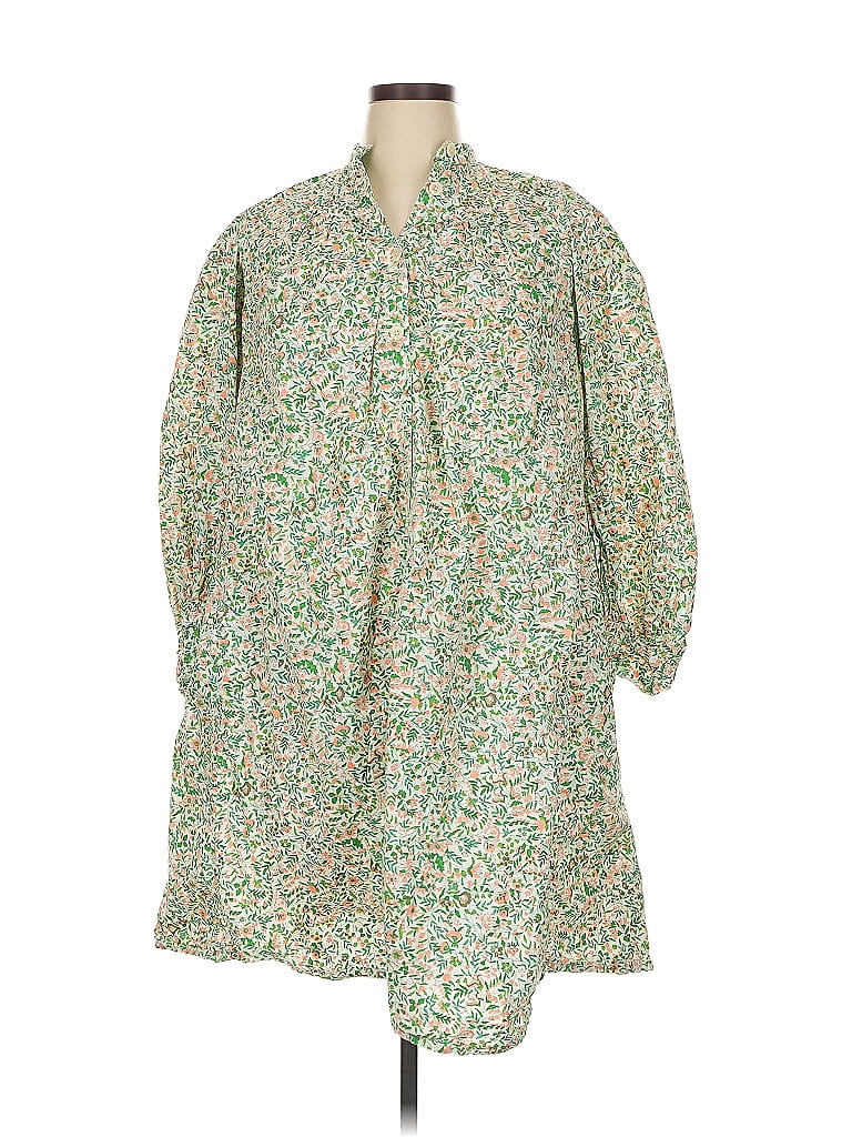 Thierry Colson 100% Cotton Green Casual Dress Size XL - 67% off | ThredUp