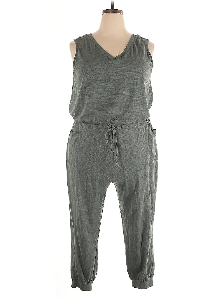 Zuda Solid Gray Jumpsuit Size XL - 50% off | ThredUp