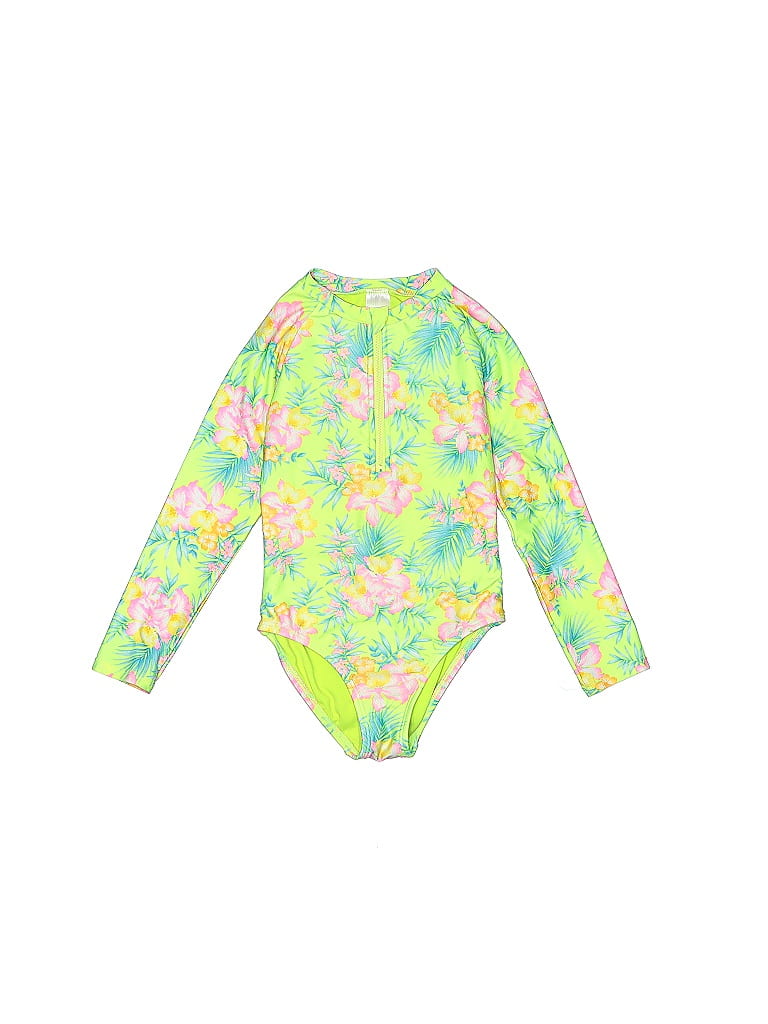 Cat & Jack Floral Green Rash Guard Size XS (big kids) - 23% off | ThredUp