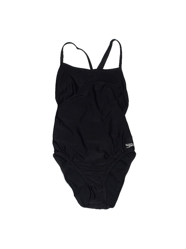 Speedo Solid Black One Piece Swimsuit Size 6 - 39% off | ThredUp