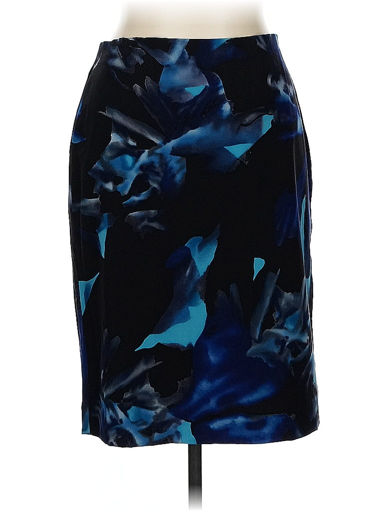Ann Taylor Graphic Blue Silk Skirt Size 8 - 79% off | ThredUp