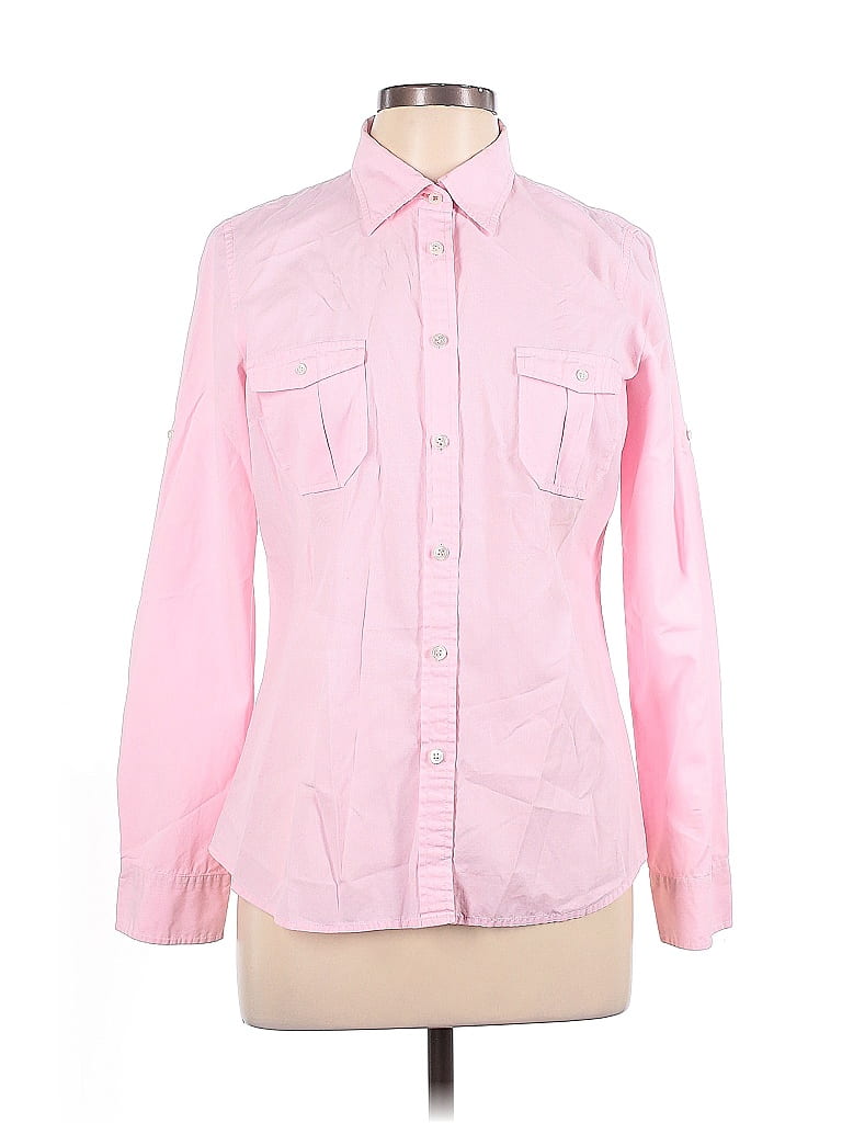 J.Crew 100% Cotton Pink Long Sleeve Button-Down Shirt Size L - 71% off | ThredUp