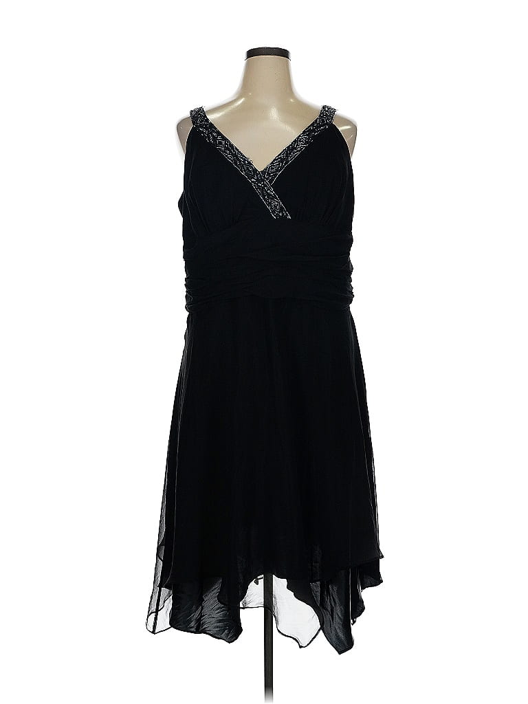 Donna Ricco 100% Silk Black Cocktail Dress Size 18 - 34% off | ThredUp