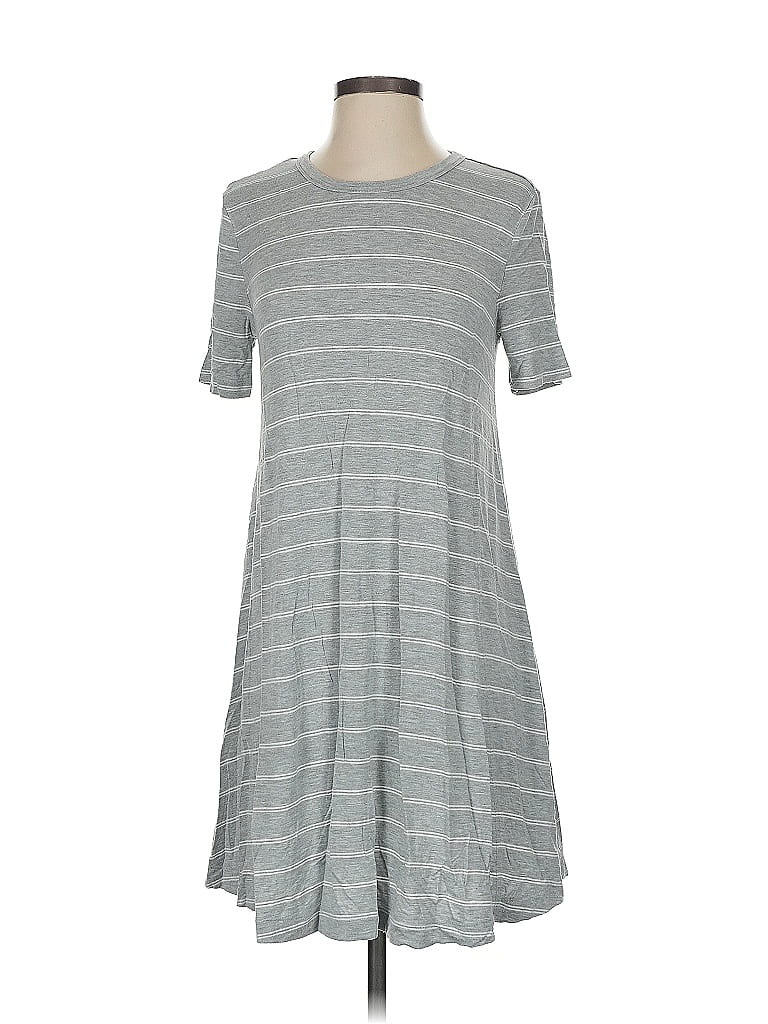 Half Moon by Modern Movement Stripes Gray Casual Dress Size S - 52% off ...
