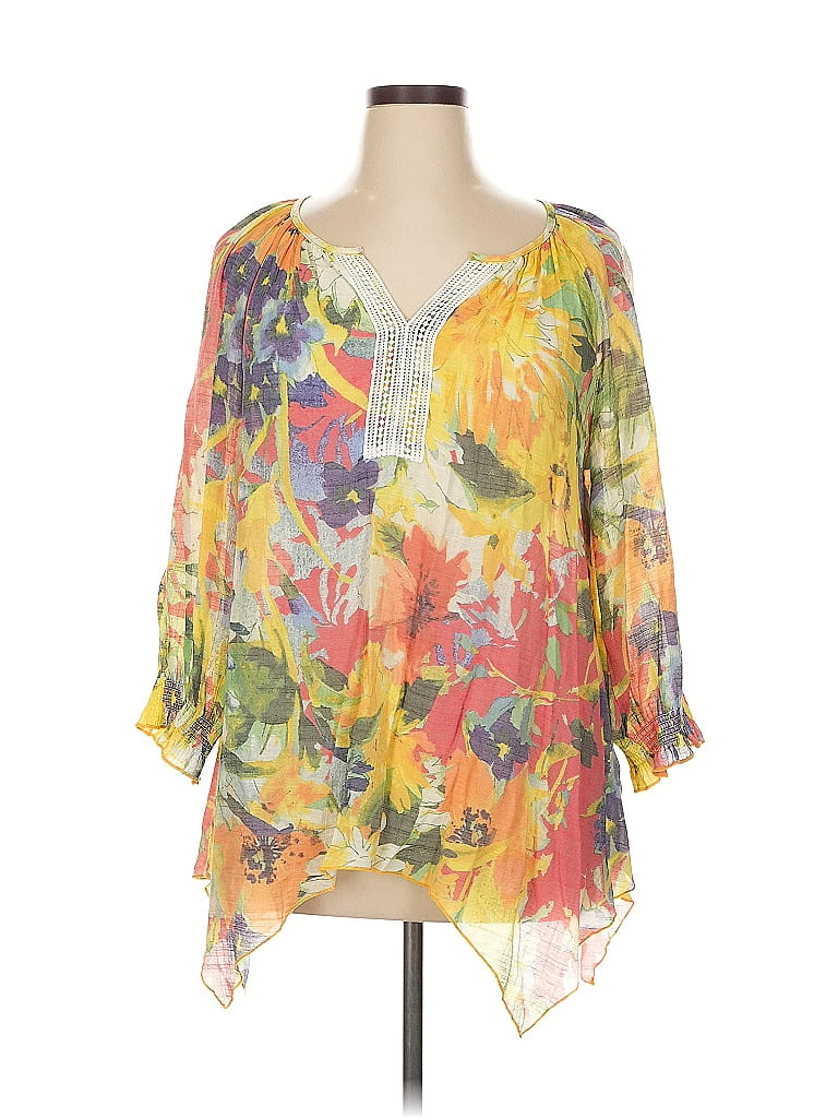 Spense Yellow 3/4 Sleeve Blouse Size XL - 58% off | ThredUp