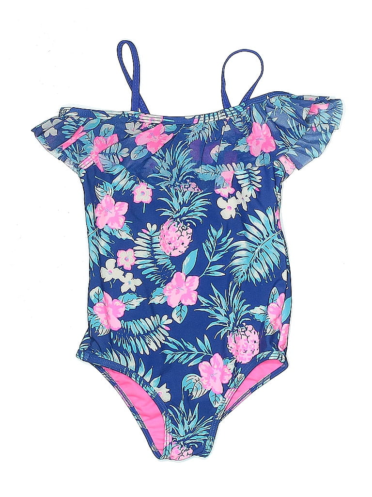Limited Too Floral Blue One Piece Swimsuit Size 4 - 37% off | ThredUp