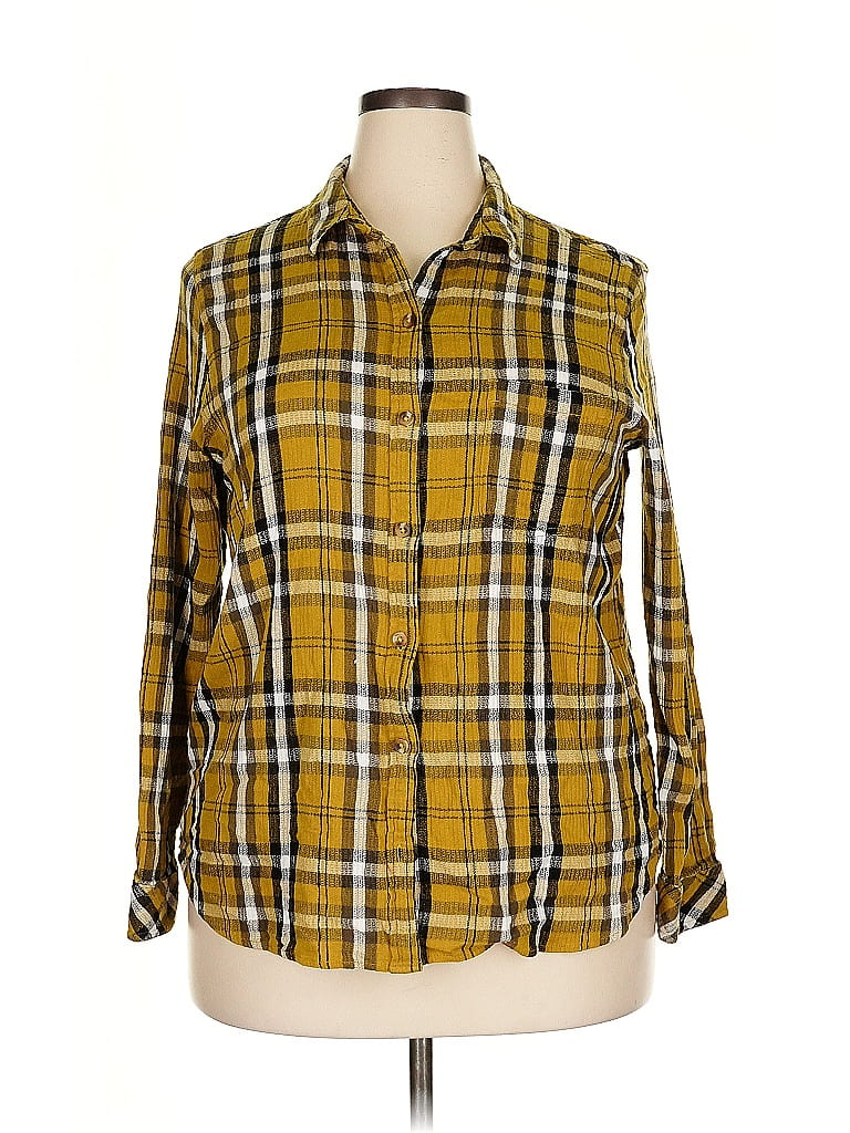 Sonoma Goods for Life Plaid Yellow Long Sleeve Button-Down Shirt Size XXL - 44% off | ThredUp