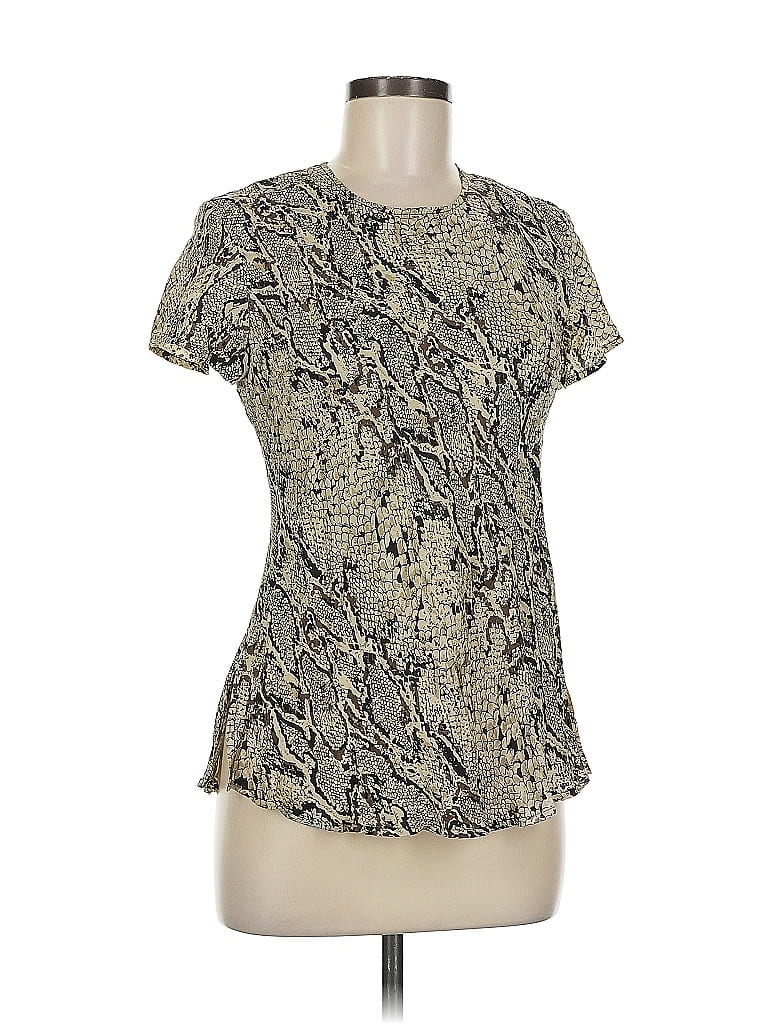 Seta 100% Silk Gray Short Sleeve Top Size M - 76% off | ThredUp