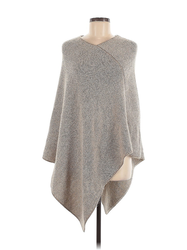 Fratelli Talli Gray Tan Poncho One size - 65% off | ThredUp