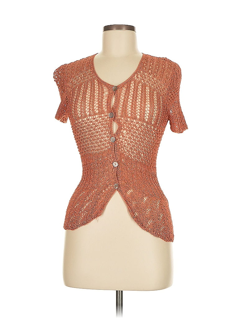 Sigrid Olsen 100% Rayon Orange Cardigan Size M - 80% off | ThredUp