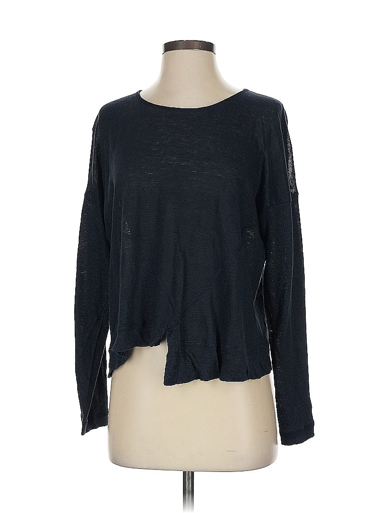 Shirin Guild 100% Linen Black Blue Long Sleeve Top Size M - 75% off ...