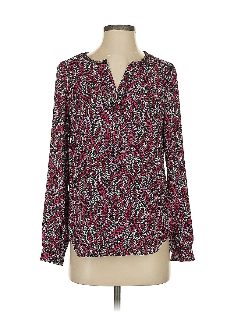 Talbots 100% Polyester Paisley Burgundy Long Sleeve Blouse Size XS - 76% off | ThredUp