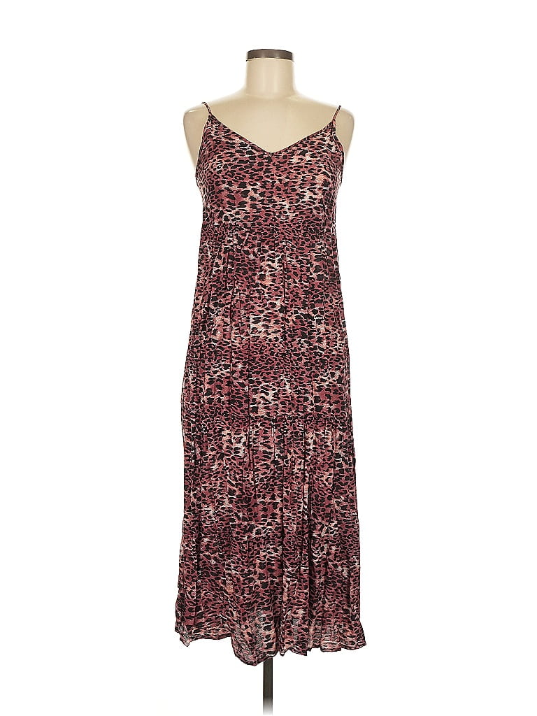 Millenium 100% Rayon Animal Print Burgundy Cocktail Dress Size M - 50% ...