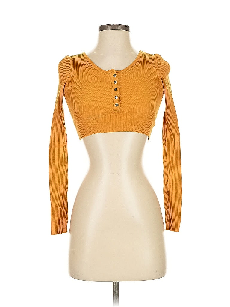 Hera Collection Orange Long Sleeve Henley Size S - 48% off | ThredUp