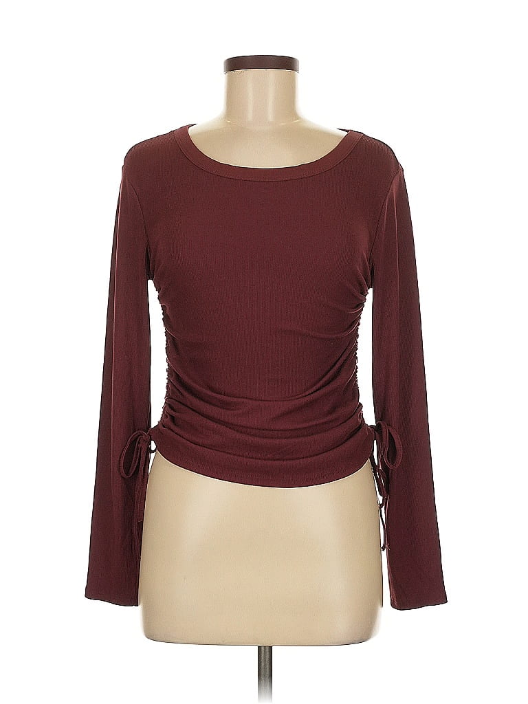 One Step Up Burgundy Long Sleeve Top Size M - 47% off | ThredUp