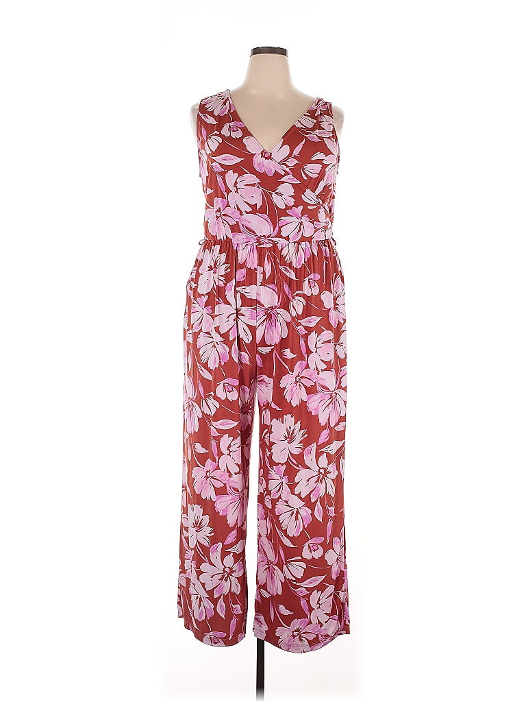 Gilli Floral Red Jumpsuit Size 2X - 50% off | ThredUp