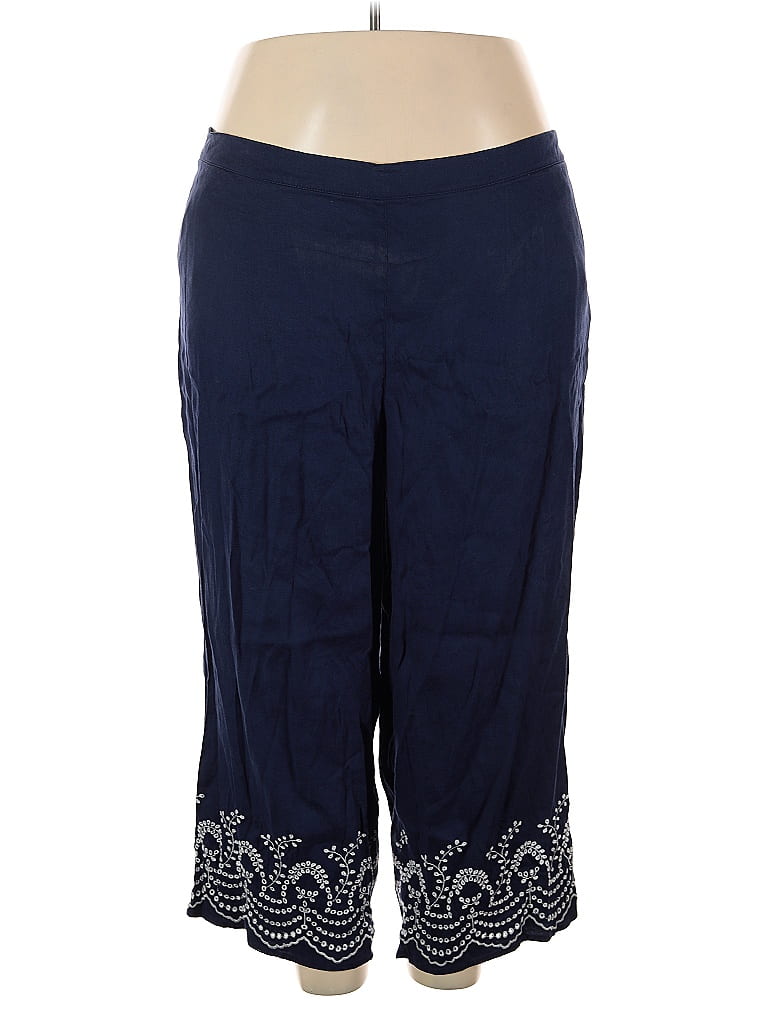 Susan Graver Blue Linen Pants Size 28 - 68% off | ThredUp