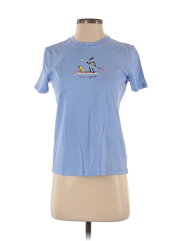 Life Is Good 100% Cotton Blue Short Sleeve T-Shirt Size XS - 54% off ...