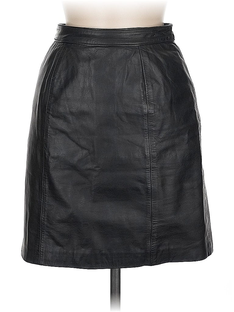 Byrnes & Baker 100% Leather Solid Black Leather Skirt Size 6 - 55% off ...