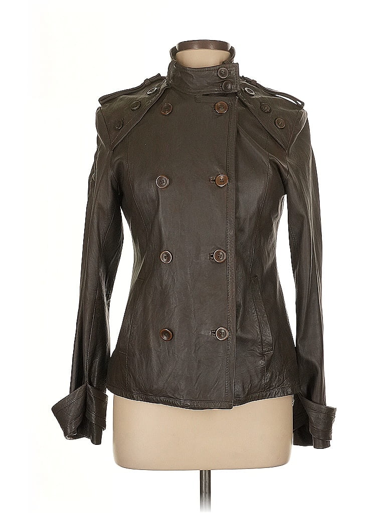 Doma 100% Acetate Green Brown Faux Leather Jacket Size M - 74% off ...